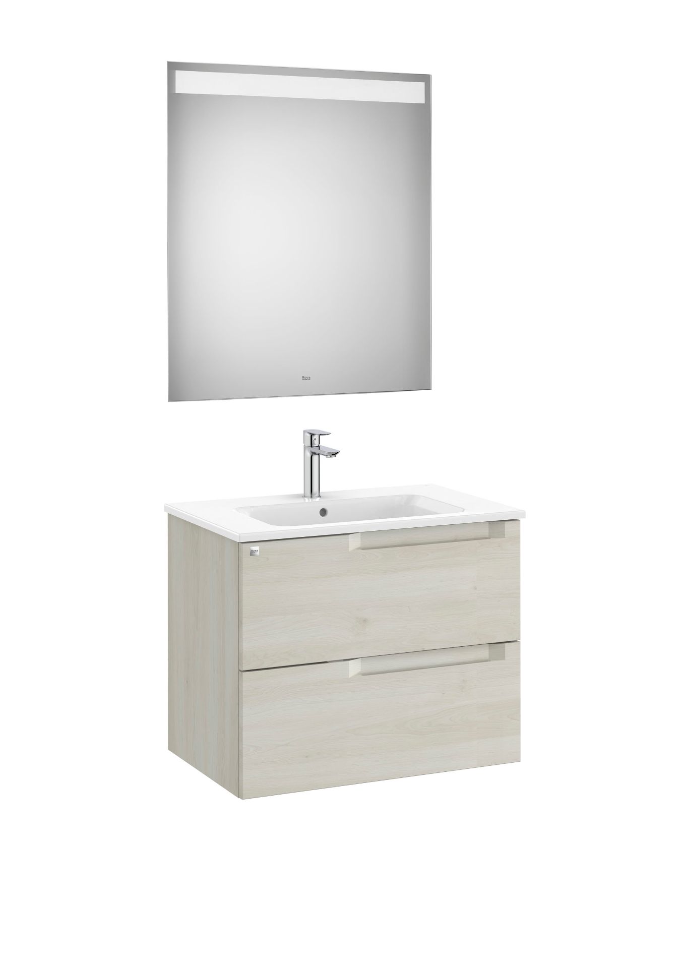 PACK, MUEBLE LAVABO Y ESPEJO, MODELO ALEYDA 2CAJONES ACABADO BLANCO ...
