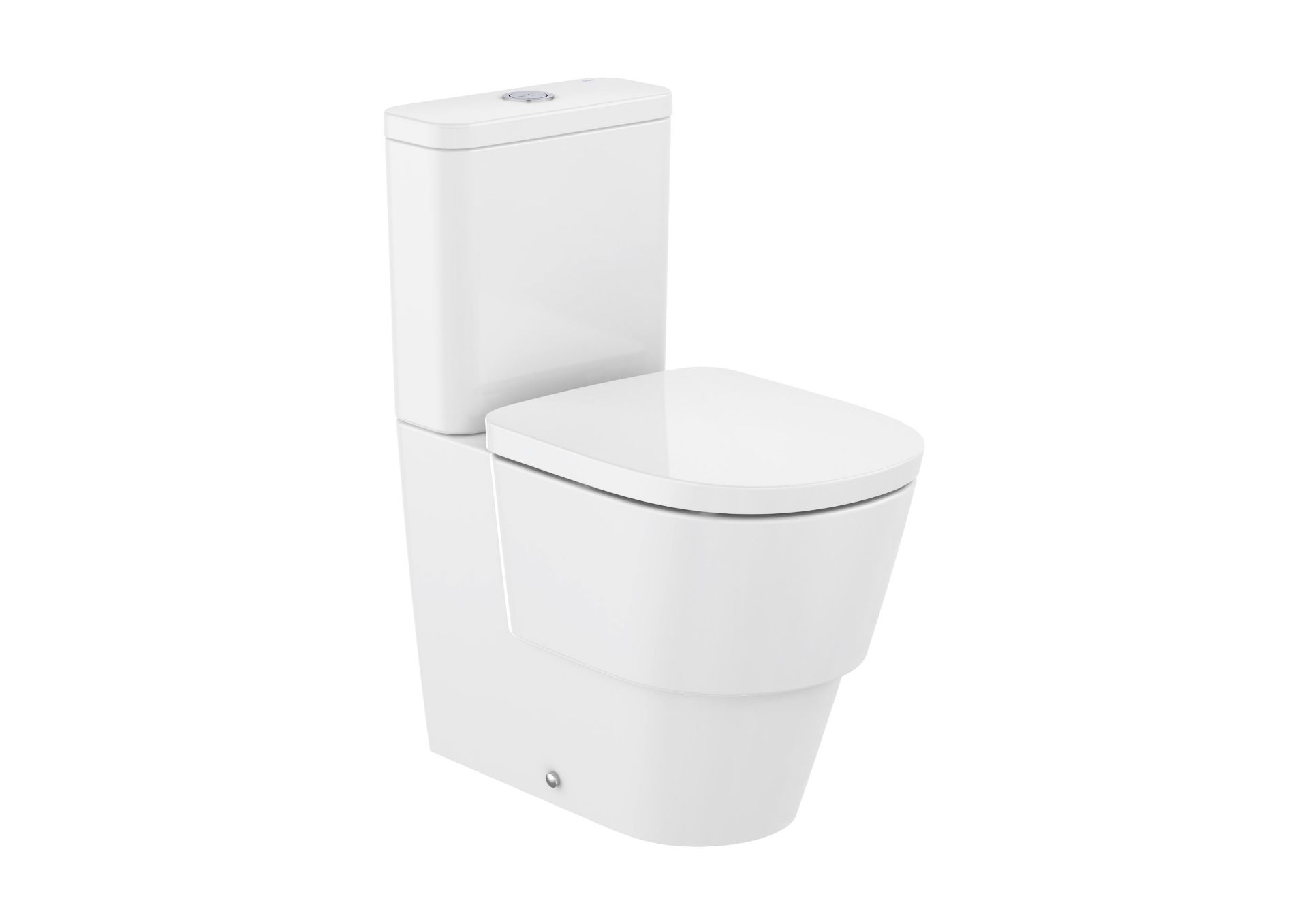 INODORO DE TANQUE BAJO ADOSADO A PARED RIMLESS BLANCO TURA | Grupo COYSA
